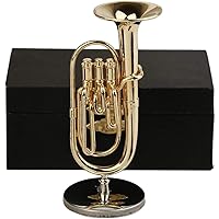Amazon.com: Dselvgvu Copper Miniature Baritone Horn with Stand and Case Mini Musical Instrument ...