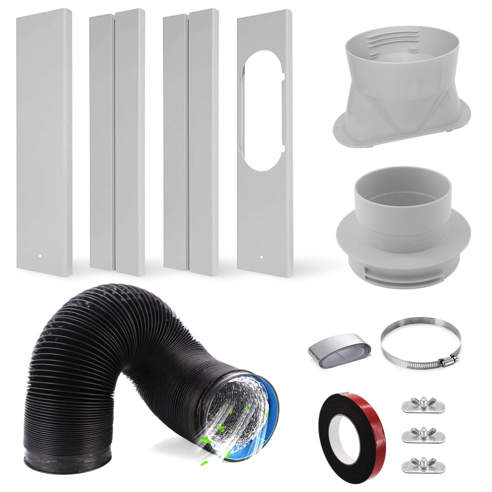Dryer Vent Window Vent Kit with 4" Hose, Adjustable Window Vent Kit ...