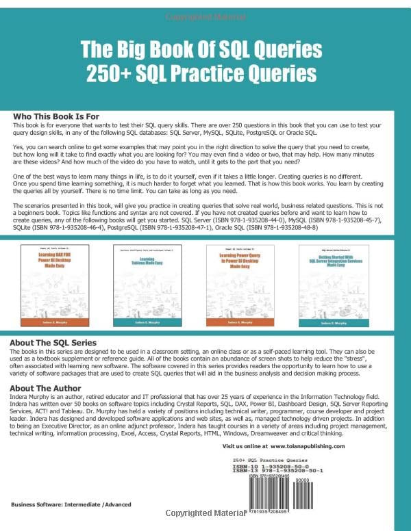 Mua The Big Book Of SQL Queries: 250+ SQL Practice Queries (SQL Series ...