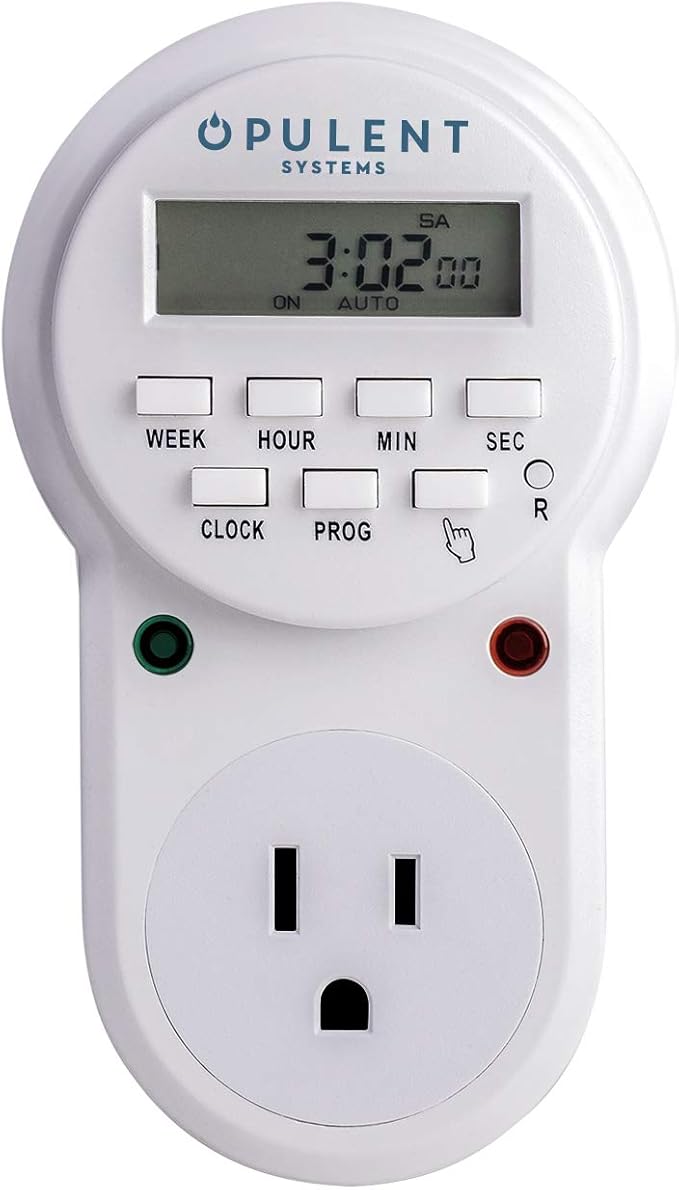 OPULENT SYSTEMS 7 Days Smart Digital Programmable 3-prong Outlet Heavy ...