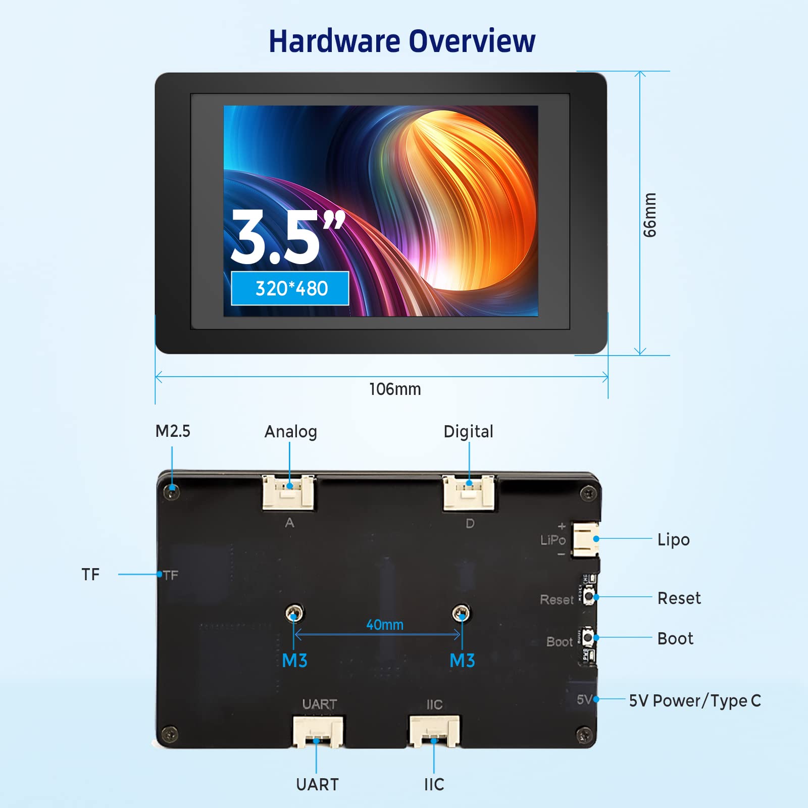 Mua ESP32 Terminal 3.5 inch Touchscreen Monitor Parallel TFT LCD capacitive touch display (RGB ...
