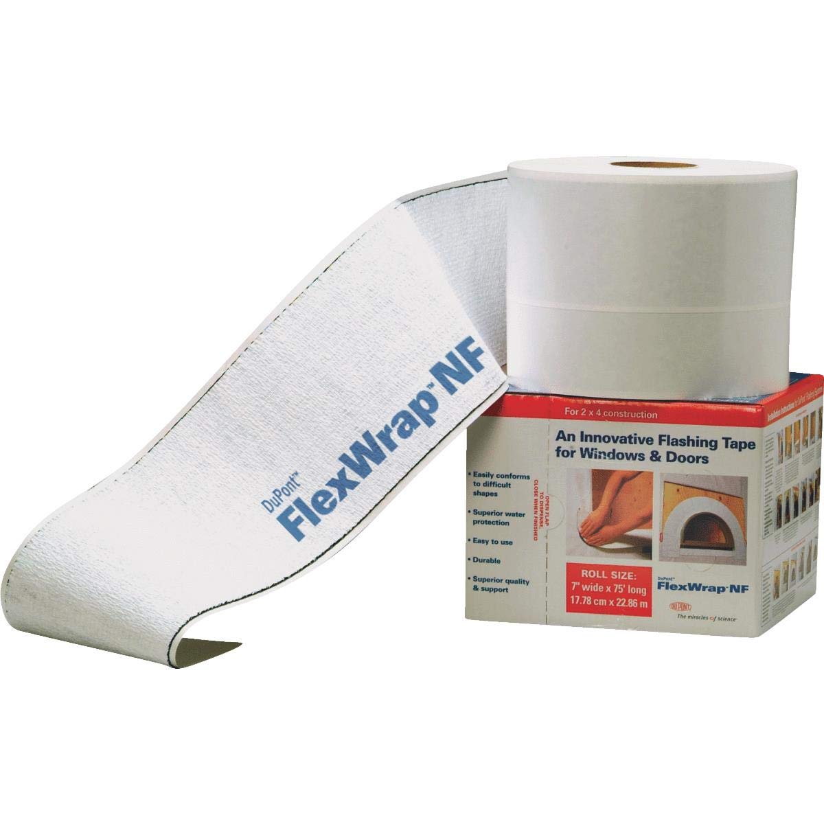 DuPont FlexWrap NF 6 In. x 75 Ft. Adhesive Tape, White Butyl Material ...