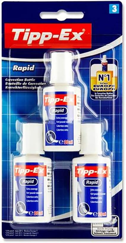 Tipp-Ex Rapid Correction Fluid - 20 ml, Pack of 2+1: Amazon.co.uk ...