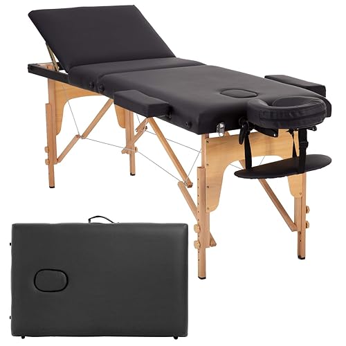 Massage Table Portable 84 inch Massage Bed Spa Bed 3 Fold Facial Table ...
