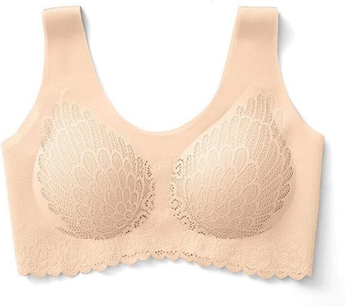 5D Wireless Contour Bra - Women's Lace Deep V Bralette， Women High ...