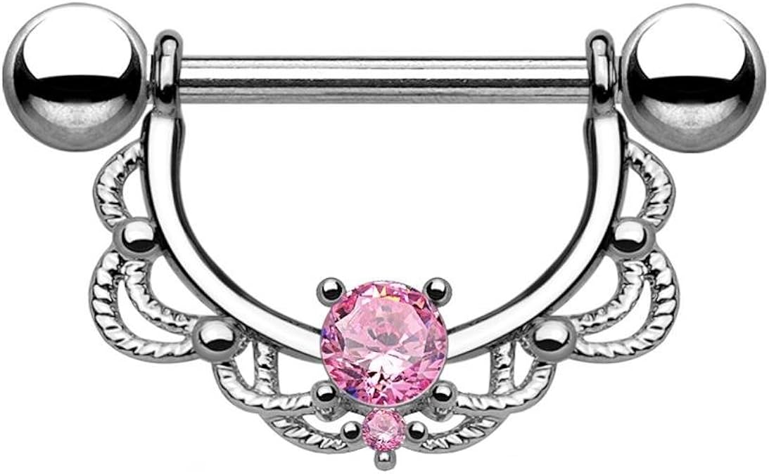 beyoutifulthings - Piercing per capezzolo a Forma di fiaschetta, in ...