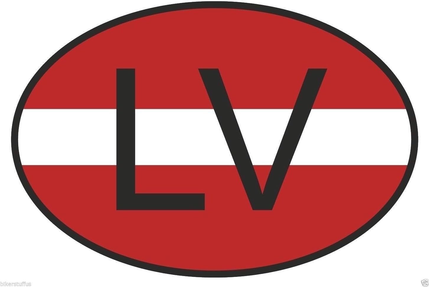 Amazon LV Latvia Country Code Oval With Flag Bumper Sticker amazon-lv-latvia-country-code-oval-with-flag-bumper-sticker