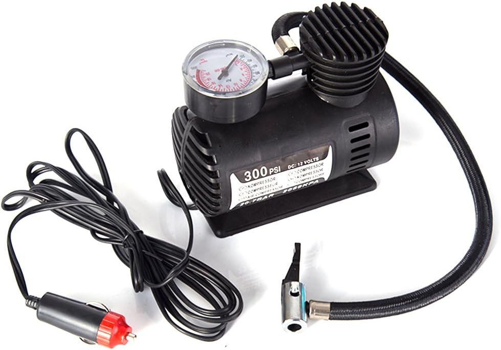 Car Mini Electric Inflation Pump Portable Tyre Air Inflator 300PSI Auto ...
