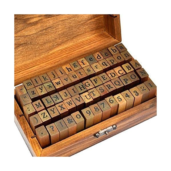 Beelfast 70-delig hout rubber stempel set box hout stempel set alfabet ...