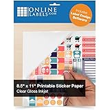 Amazon.com: Cricut (Clear) Printable Sticker Paper 8.5" x 11" 5 sheets