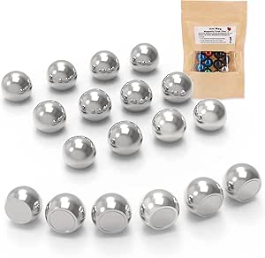Ant Mag Push Pin Magnets - 18 Pack Metal Magnetic Push Pins Round Semi ...