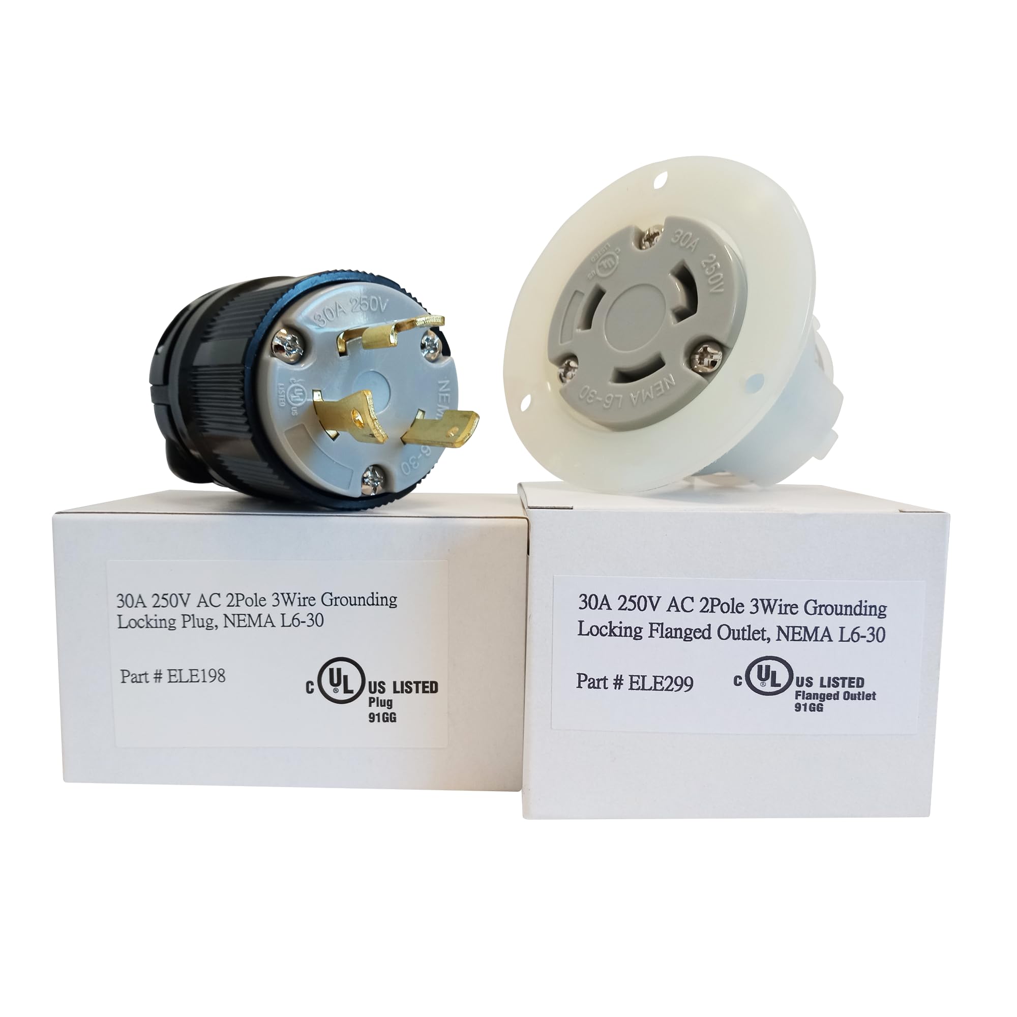 OCS Parts NEMA L6-30 Locking Plug And Flanged Outlet Set | 250V - 30A ...
