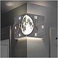 Amazon.com: SUZLAZYR LED Wall Clocks Modern - Corner Clocks Moon Clock ...
