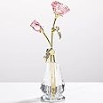 Amazon.com: Arikyrist Crystal Rose Flowers Figurines Home Decor, Glass ...