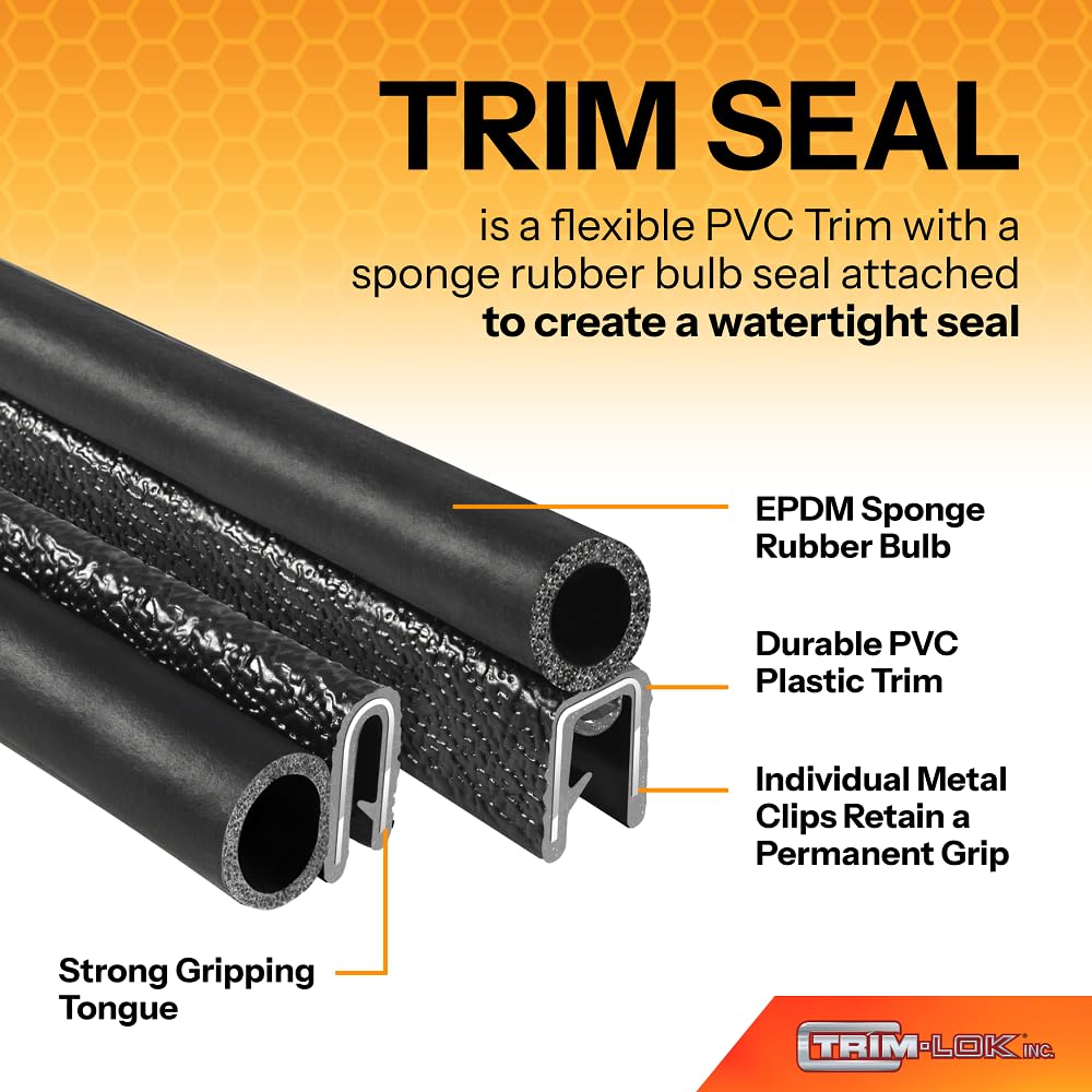 Mua Trim-Lok Trim Seal with Side Bulb – Fits 1/8” Edge, 3/4” Bulb Seal ...