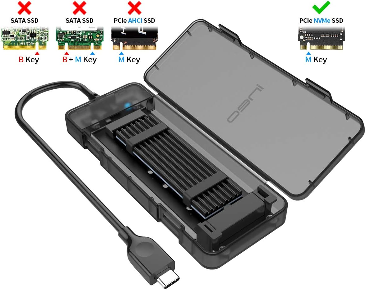 ineo M.2 NVMe (PCIe) SSD USB 3.2 Gen 2 Type C Tool-Less Enclosure ...
