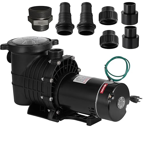 SHZOND Swimming Pool Pump 1.5HP 110/220V, Pool Pump Single Speed 1100W ...