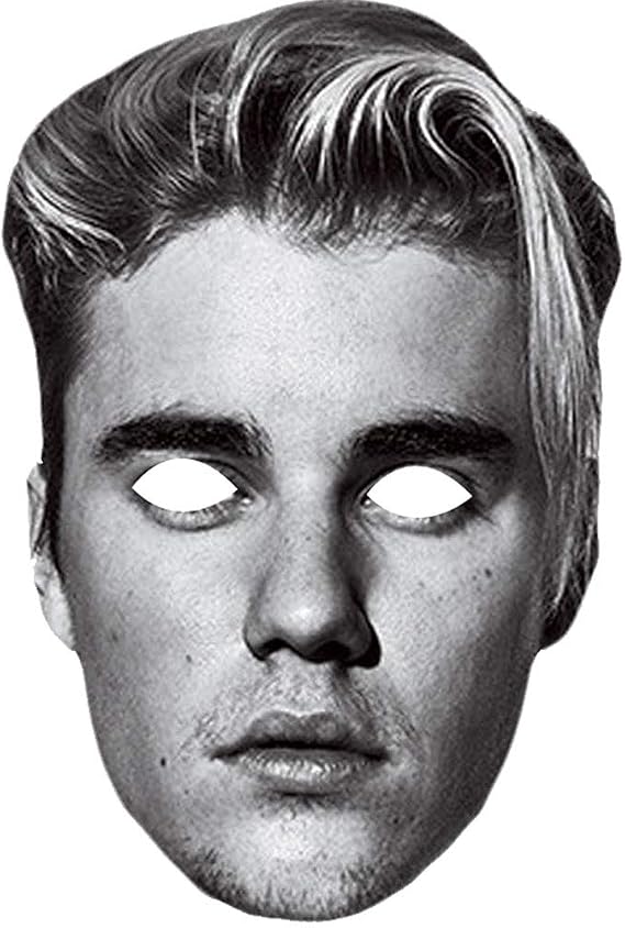 Justin Bieber Celebrity Singer Card Face Mask Fancy Dress Party Single ...