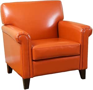 Amazon.com: Best Selling Classic Leather Club Chair, Burnt Orange ...