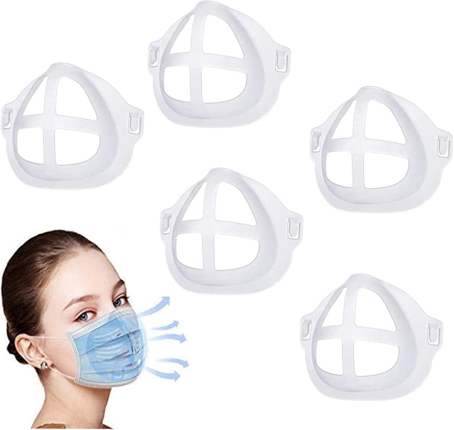 5 PCS Mask Bracket, 3D Silicone Breathing Bracket Internal Support ...