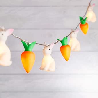 Amazon.com: Lights4fun, Inc. 20 Bunny Rabbit & Carrot Battery Operated ...