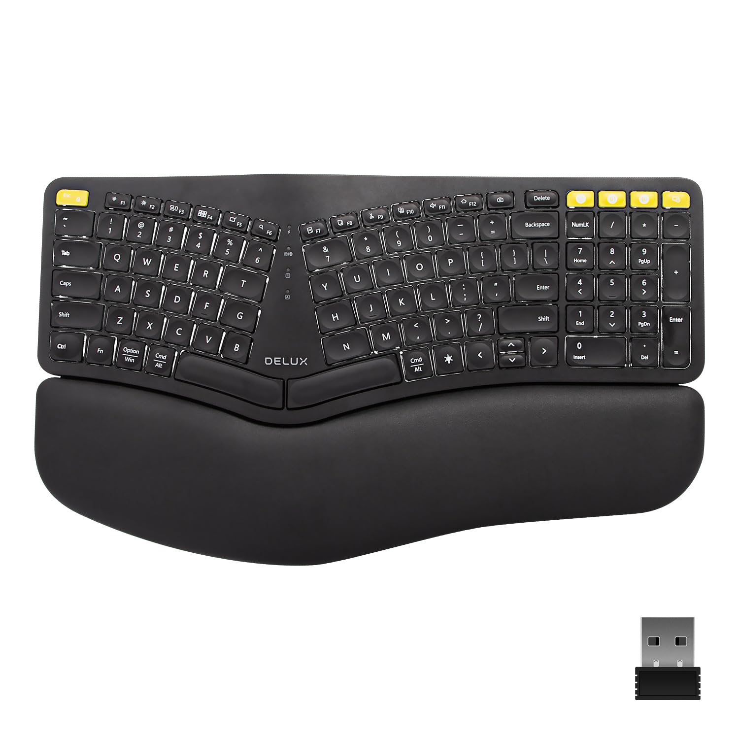 Mua DeLUX Upgraded Ergonomic Wireless Ergo Split Keyboard with Backlit ...
