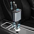 Amazon.com: Retractable Car Charger, 4 in1 Fast Car Phone Charger 120W ...