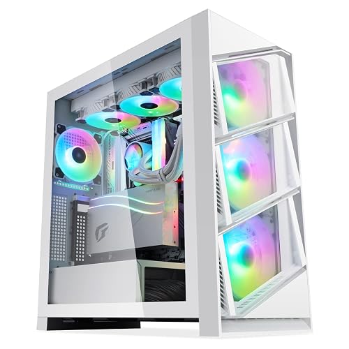 Segotep T3 White Mid-Tower ATX Gaming PC Case, Support Top & Side 360mm ...