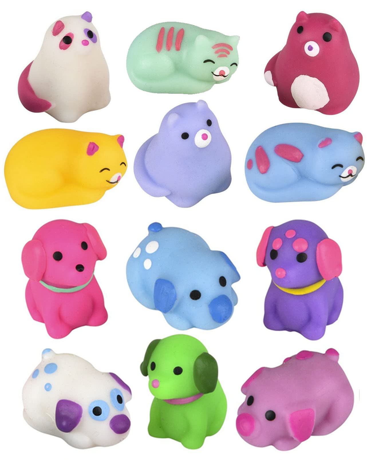 Mua Set of 12 Dog and Cat Mochi Squishy Animals - Kawaii - Cute Individually Boxed Wrapped Toys ...