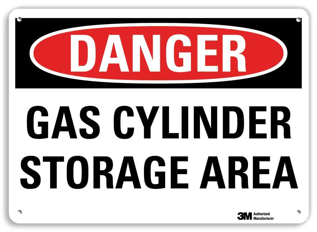 SmartSign “Danger - Gas Cylinder Storage Area” Sign | 10" x 14" 3M ...