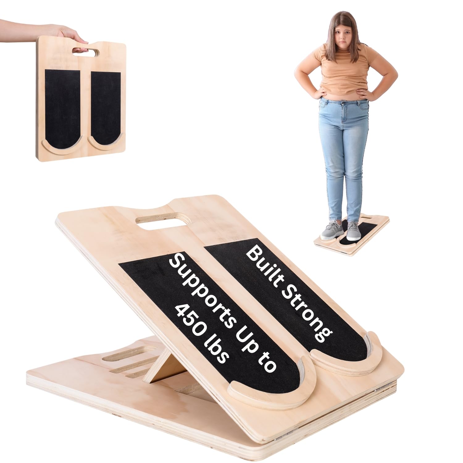 Ory Wooden Slant Board for Calf Stretching | Adjustable Incline Balance ...