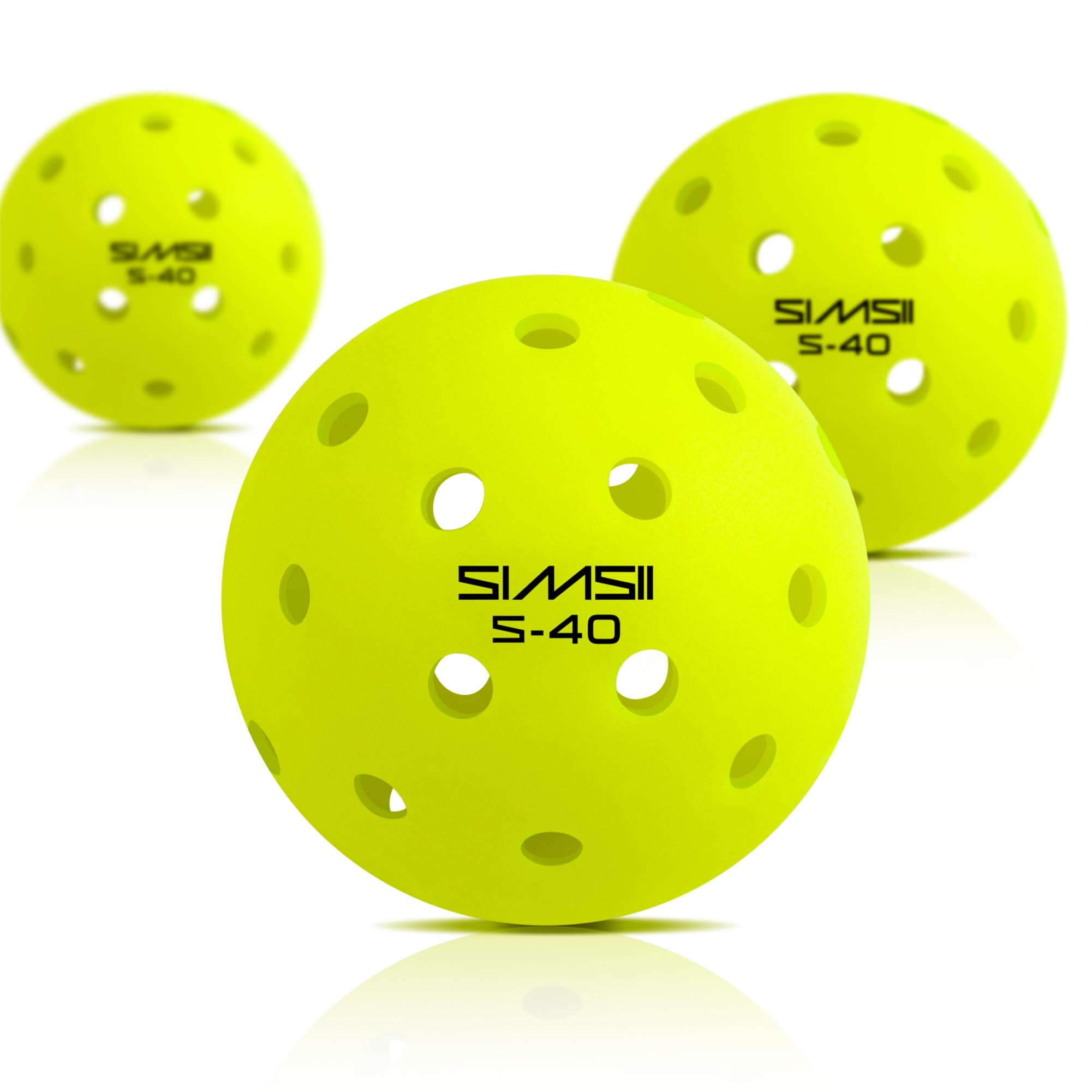 Simsii S-40 Outdoor Pickleball Balls - 40 Holes, Approved by the USAPA ...