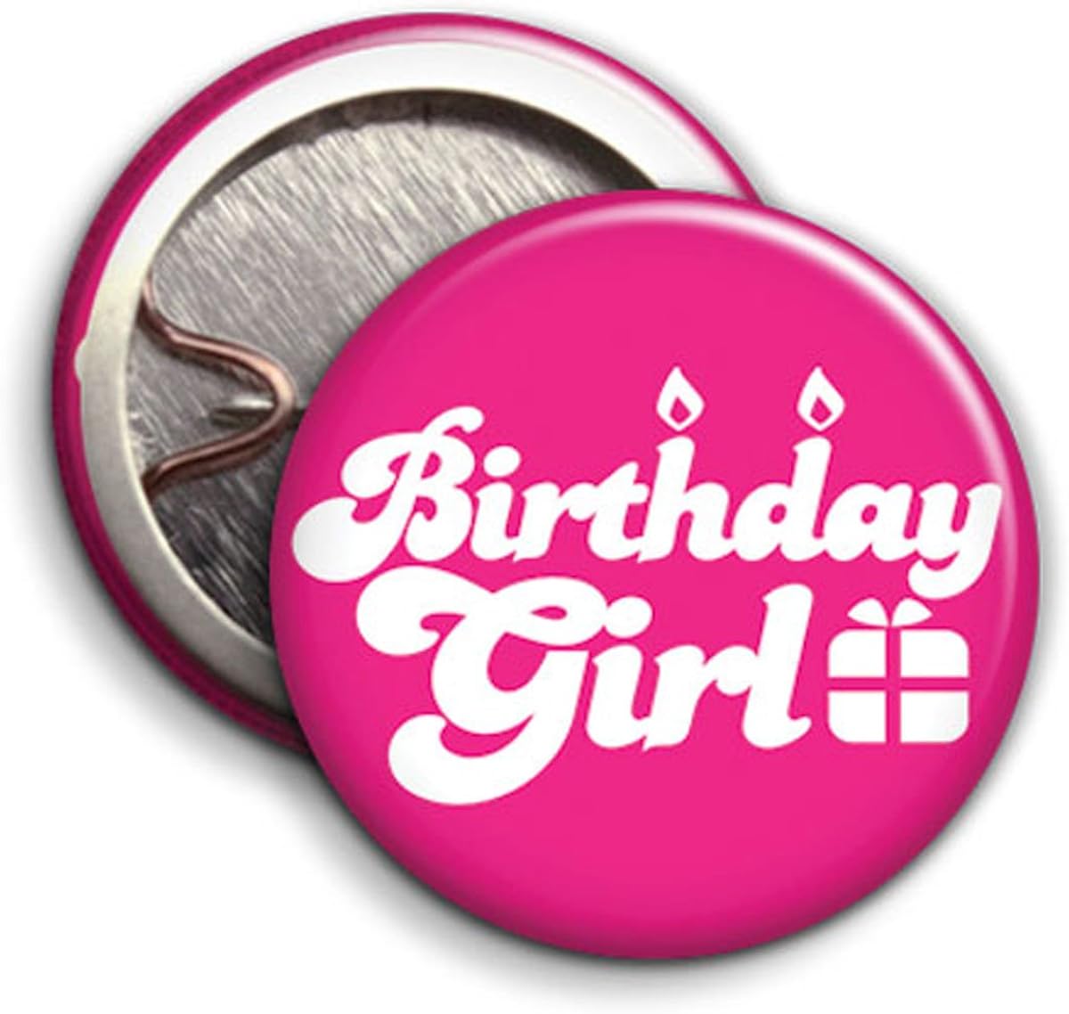 Birthday Girl - Button Badge (Pink): Amazon.co.uk: Clothing