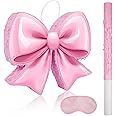 Amazon.com: Pink Bow Piñata - Watercolor Pink Bow Piñata with Blindfold ...