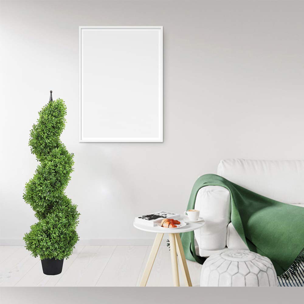 MOMO PLANT Two Sets 3Ft Artificial Plants Boxwood Leave Topiary Tree ...