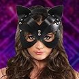 Amazon.com: Foyte Rabbit Masquerade Mask Black Leather Half Face Mask ...