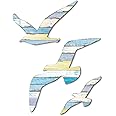Amazon.com: Putuo Decor 3Pcs Wood Seagull Wall Decor, Wooded Beach ...