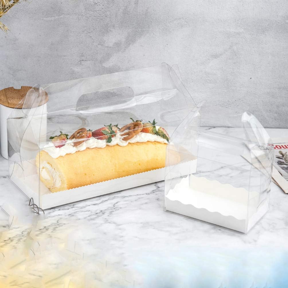Cabilock Cake Box 6pcs – Transparent Swiss Roll Box, Plastic Portable ...