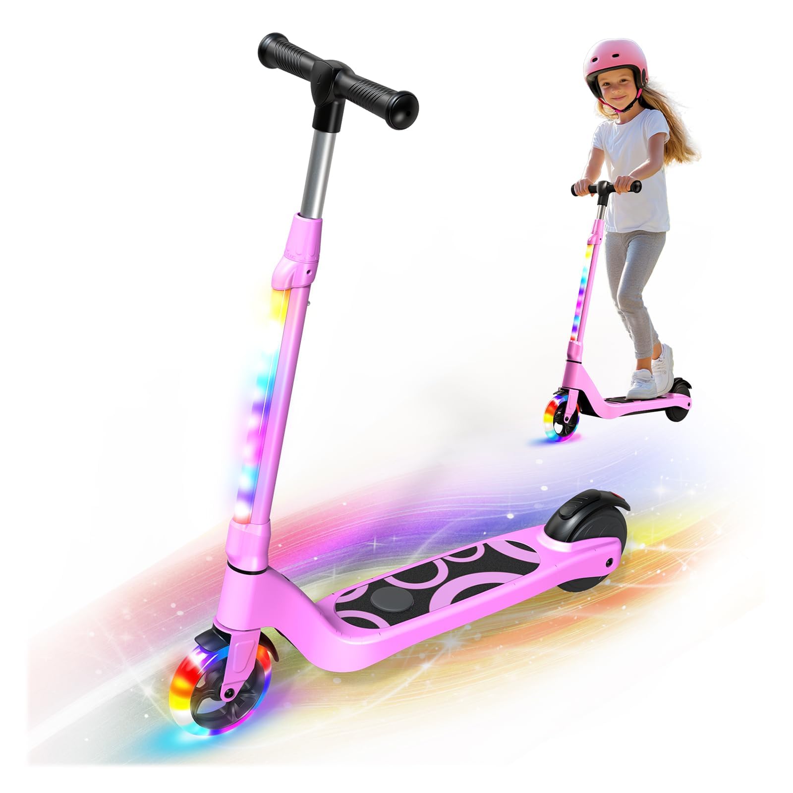 Electric Scooter for Kids Age 6-12, 60W Motor, 5Miles Range, 6.2mph, 5. ...