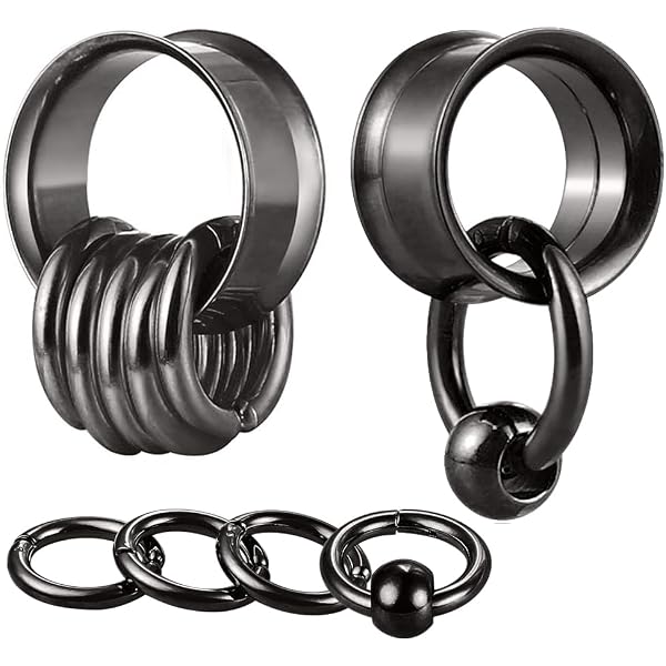 00g Plugs 2-Piece Stainless Steel - 00G Horn Style Plugs For Stretched ...