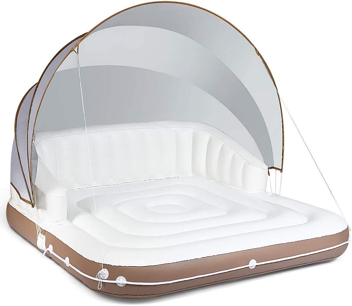 Buy COSTWAY Inflatable Canopy Island, Outdoor Garden Sun Bed Lounger ...