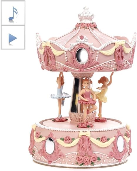 Girls Musical Ballerina Carousel Box (18cm Square): Amazon.co.uk: Toys ...