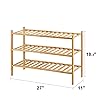 viewcare 3-Tier Free Standing Shoe Racks, Bamboo Wood Shoe Rack for ...