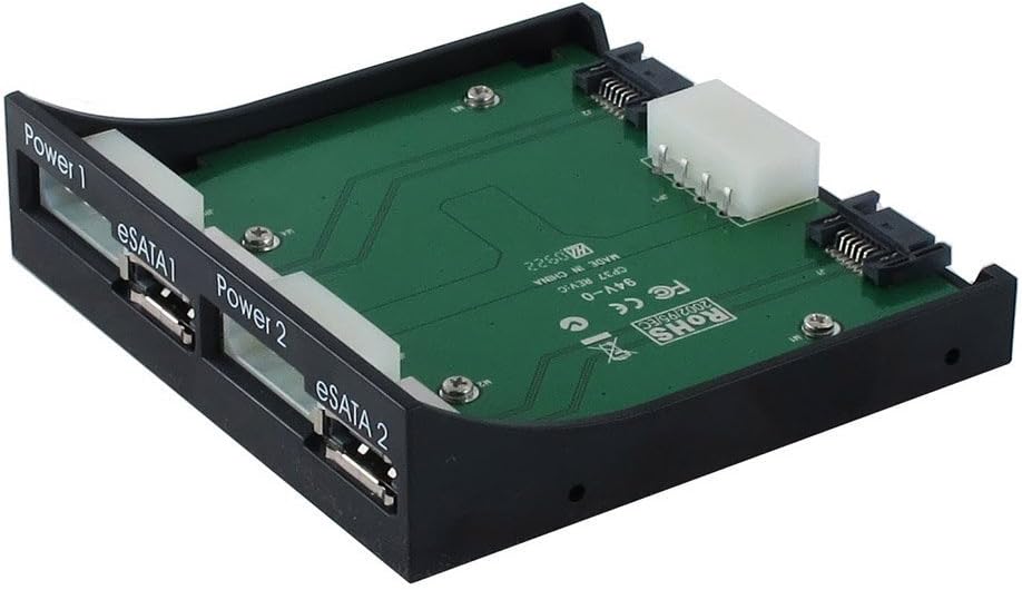SEDNA – 2 Port eSATA Floppy Bay Front Panel with Power Connector (Black ...