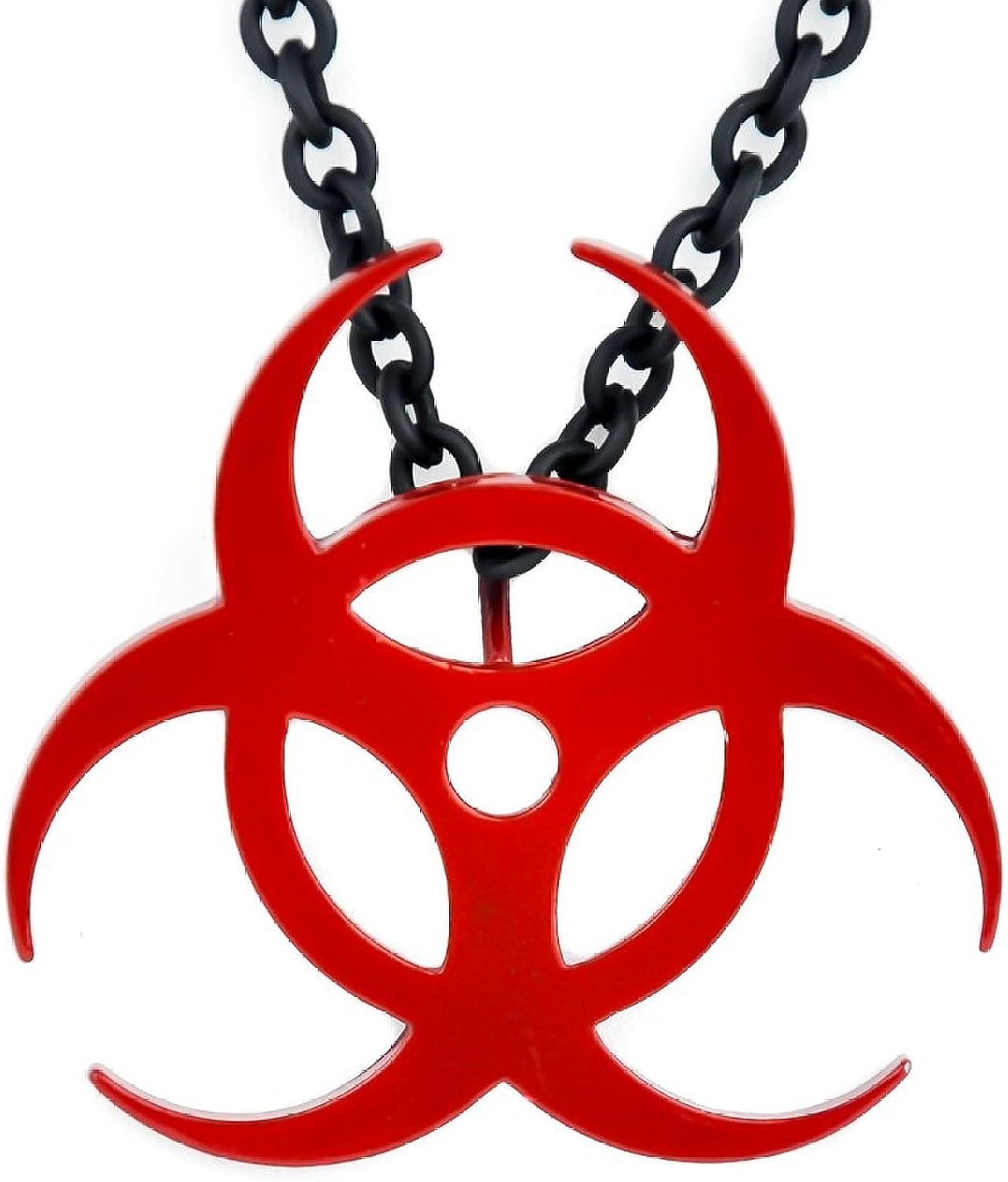 Amazon.com: Red Bio Hazard Sign Necklace: Jewelry