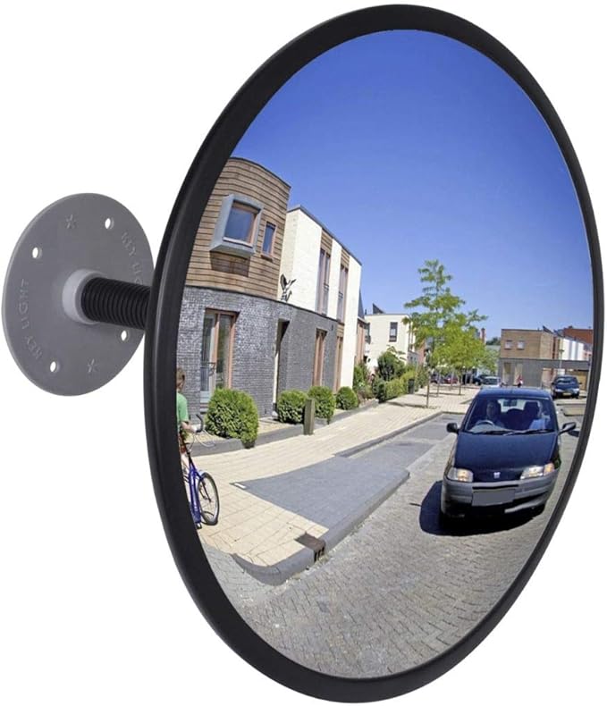 vidaXL Convex Traffic Mirror Acrylic Black 30cm Road Safety Sign Blind ...