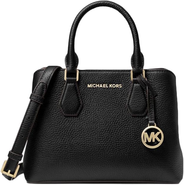 Amazon.com: MICHAEL Michael Kors Camille Small Logo and Leather Satchel ...