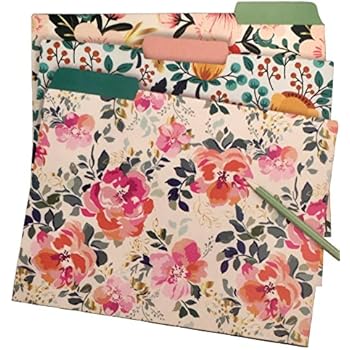 Amazon.com : Anna Griffin Amelie Floral File Folders, Box of 12 ...