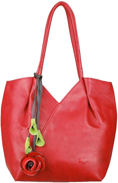 Classy Designer Faux Leather Shoulder Bag with Removable Flower Charm ...
