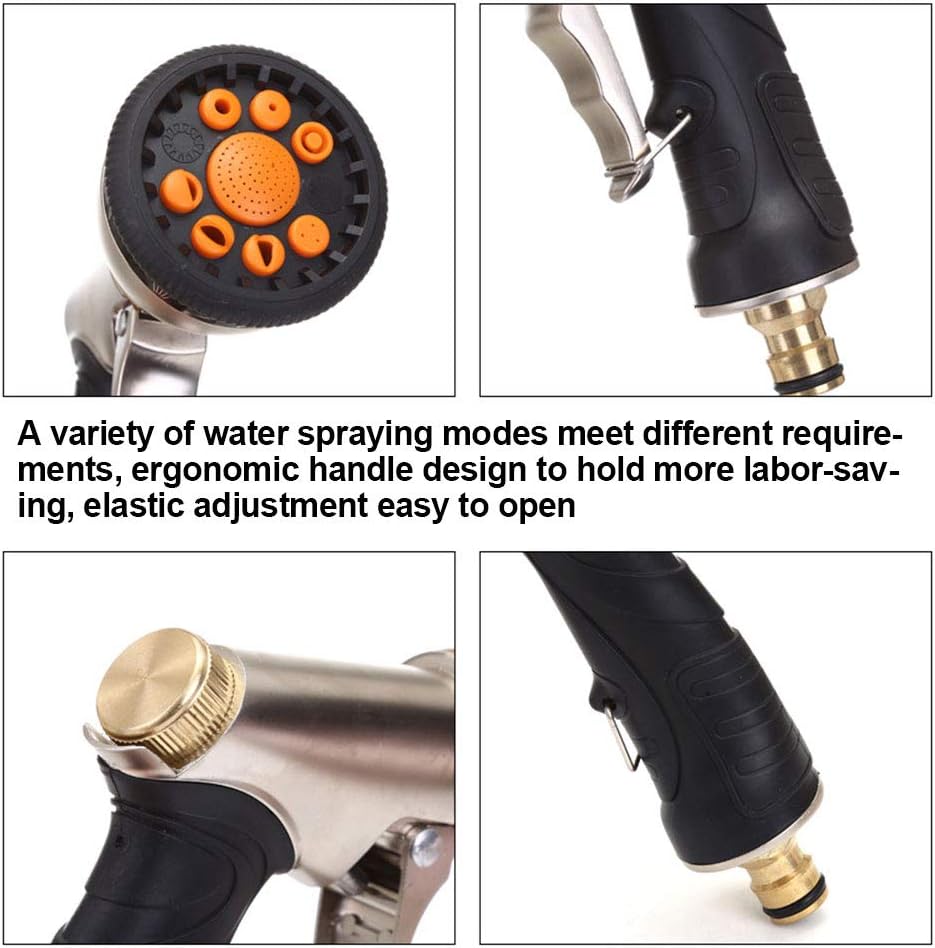 Garden Spray Gun, 9 Adjustable Patterns Multi Water Gun Anti-Slip, Easy ...